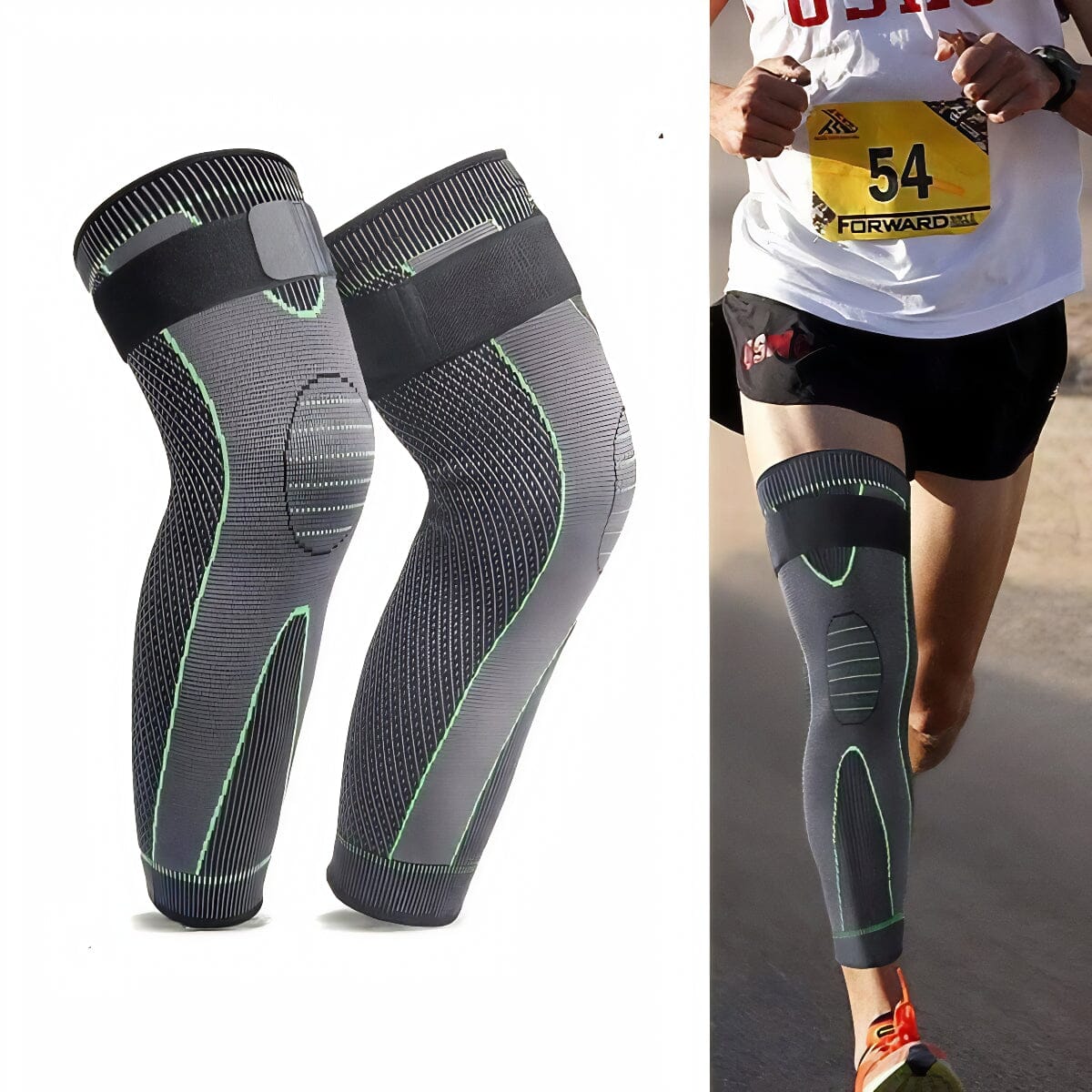 FlexVybe™ Compression Full Leg Knee Brace: Long Support Sleeve, Joint ...