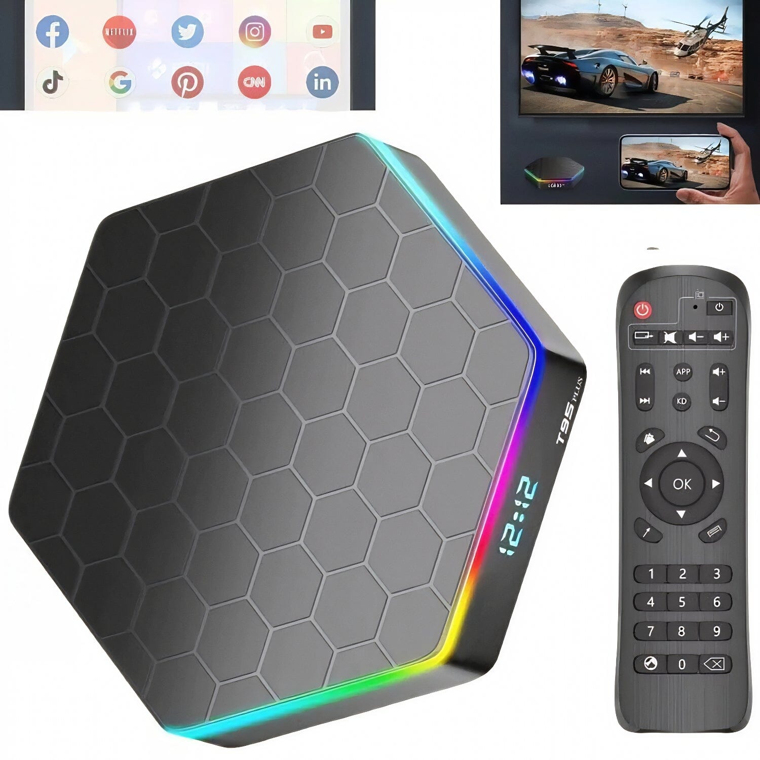 SMAXPro™ Smart Android 12 TV Box: HD Quad Core, 6K Stream Player ...