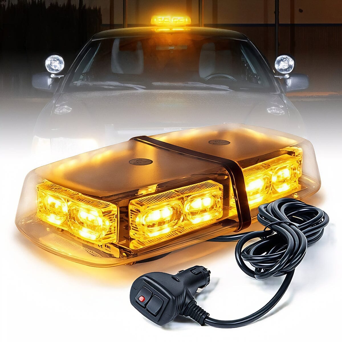 XPLEDPro™ Rooftop Strobe Light Bar: 36LED Amber/White, Magnetic Flashi ...