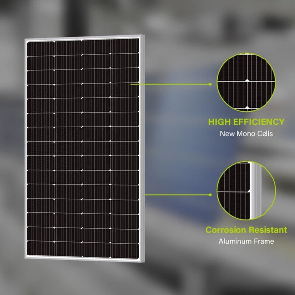 NPSolar™ 220W Solar Panel: Monocrystalline, 12V, Higher Efficiency Off ...