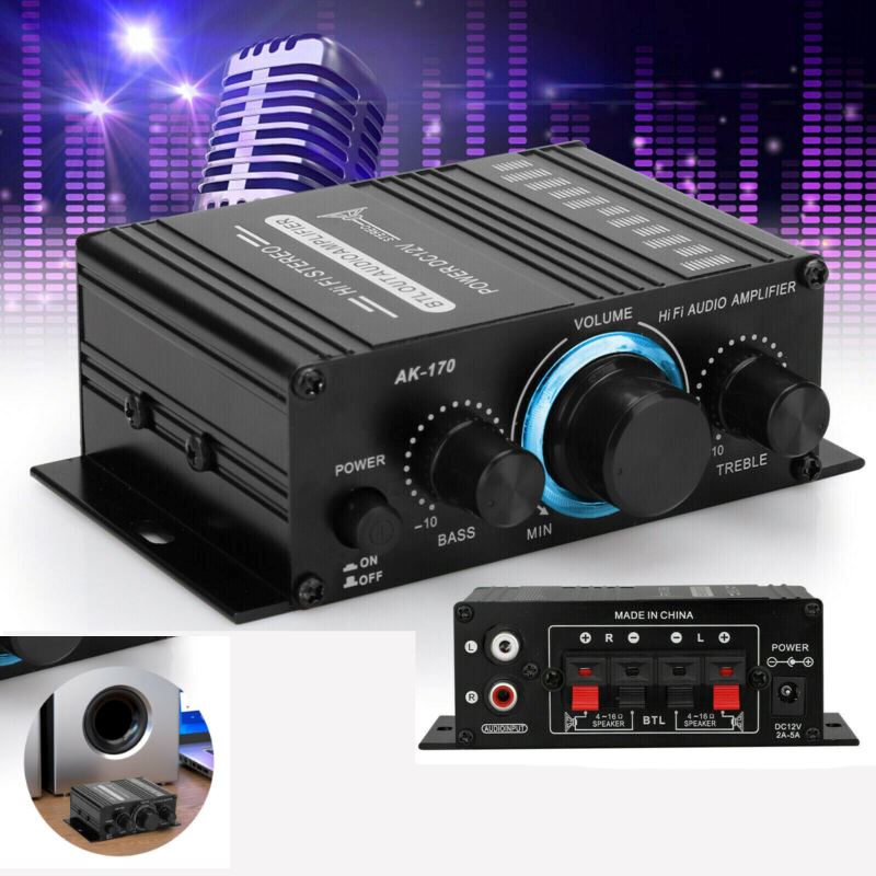 SMAXPro™ 400W Stereo Power Amplifier: 12V, HiFi Audio Bass, Car/Home ...