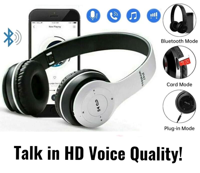 SMAXPro™ Foldable On-Ear Bluetooth Headphones w/ Mic: Super Bass Deep ...